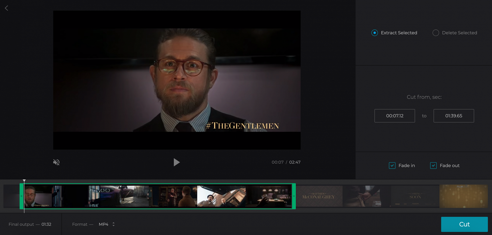 Cut Out Part of a Video for YouTube — Clideo