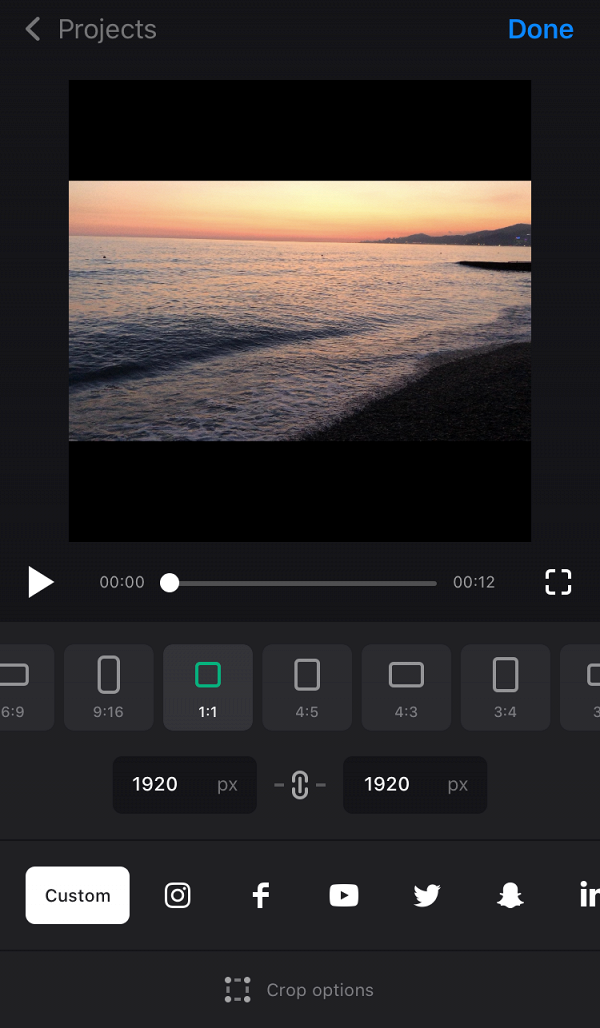Cropping Video App — Clideo